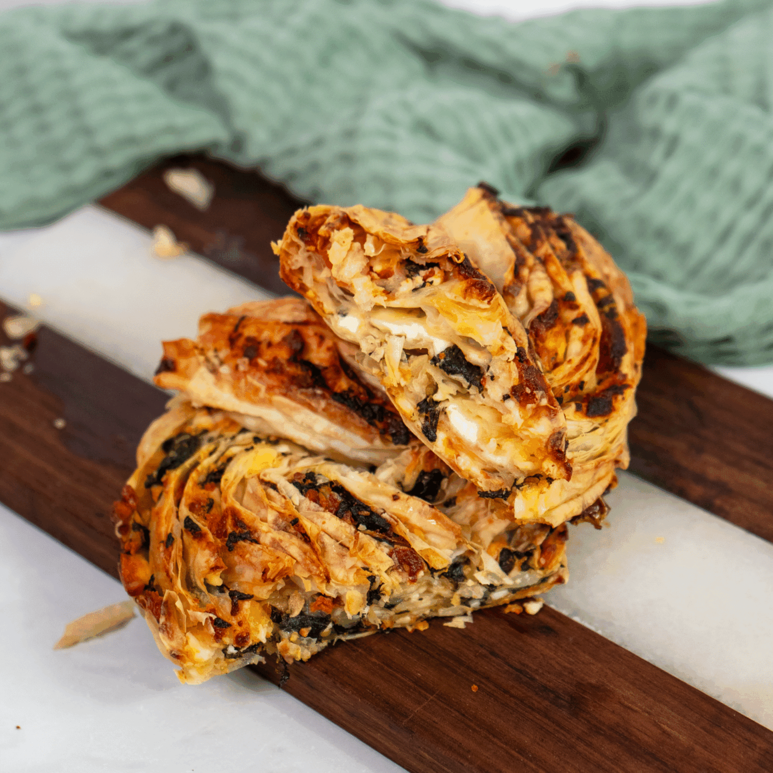 Feta and Spinach Filo Twist - Shicocooks