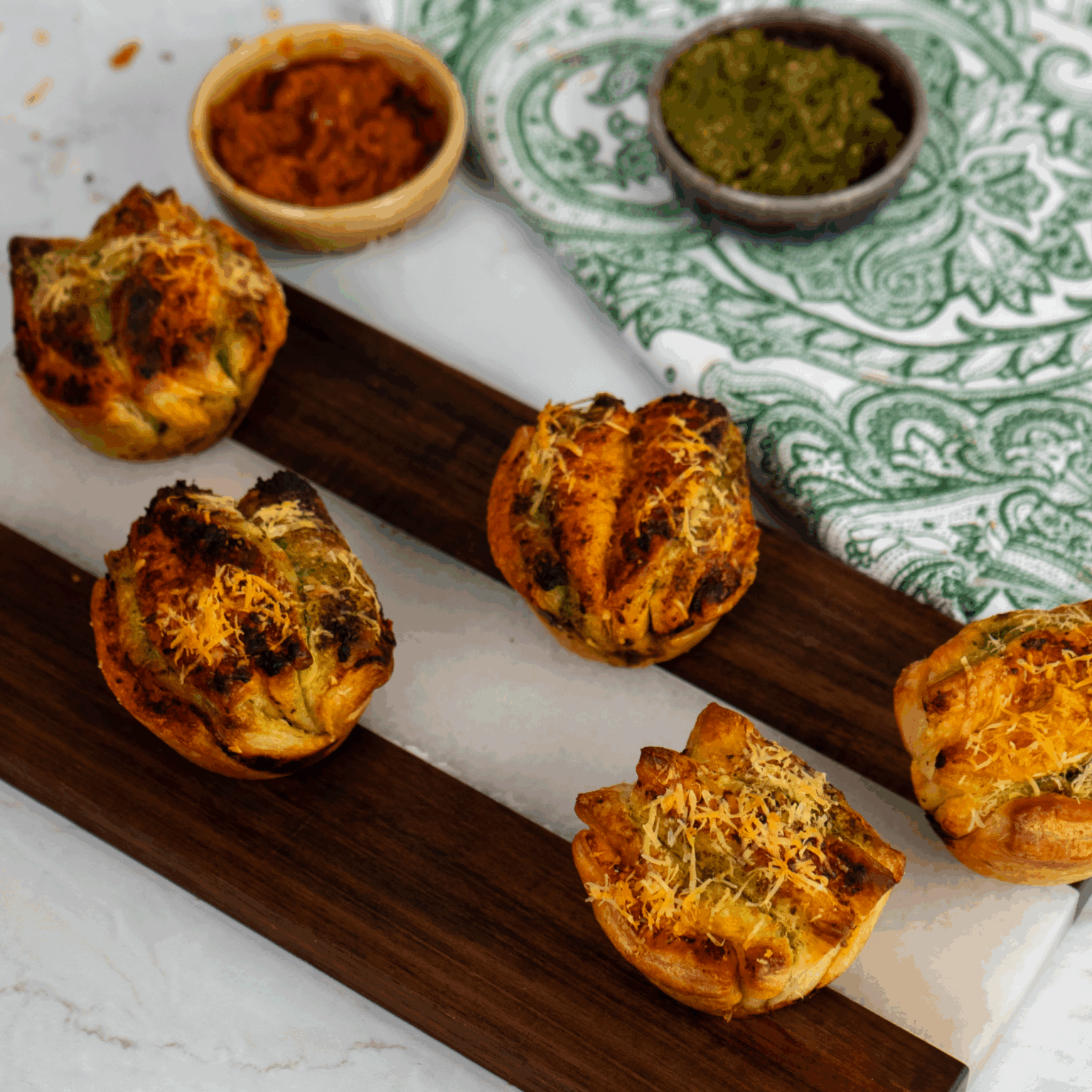 Pesto Puff Pastry Buns - Shicocooks