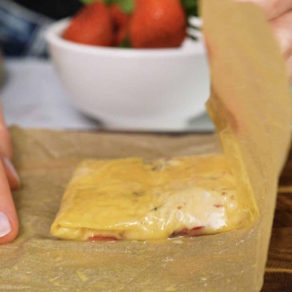 Cottage Cheese Strawberry Rice Paper Dessert (Air Fryer) - Shicocooks
